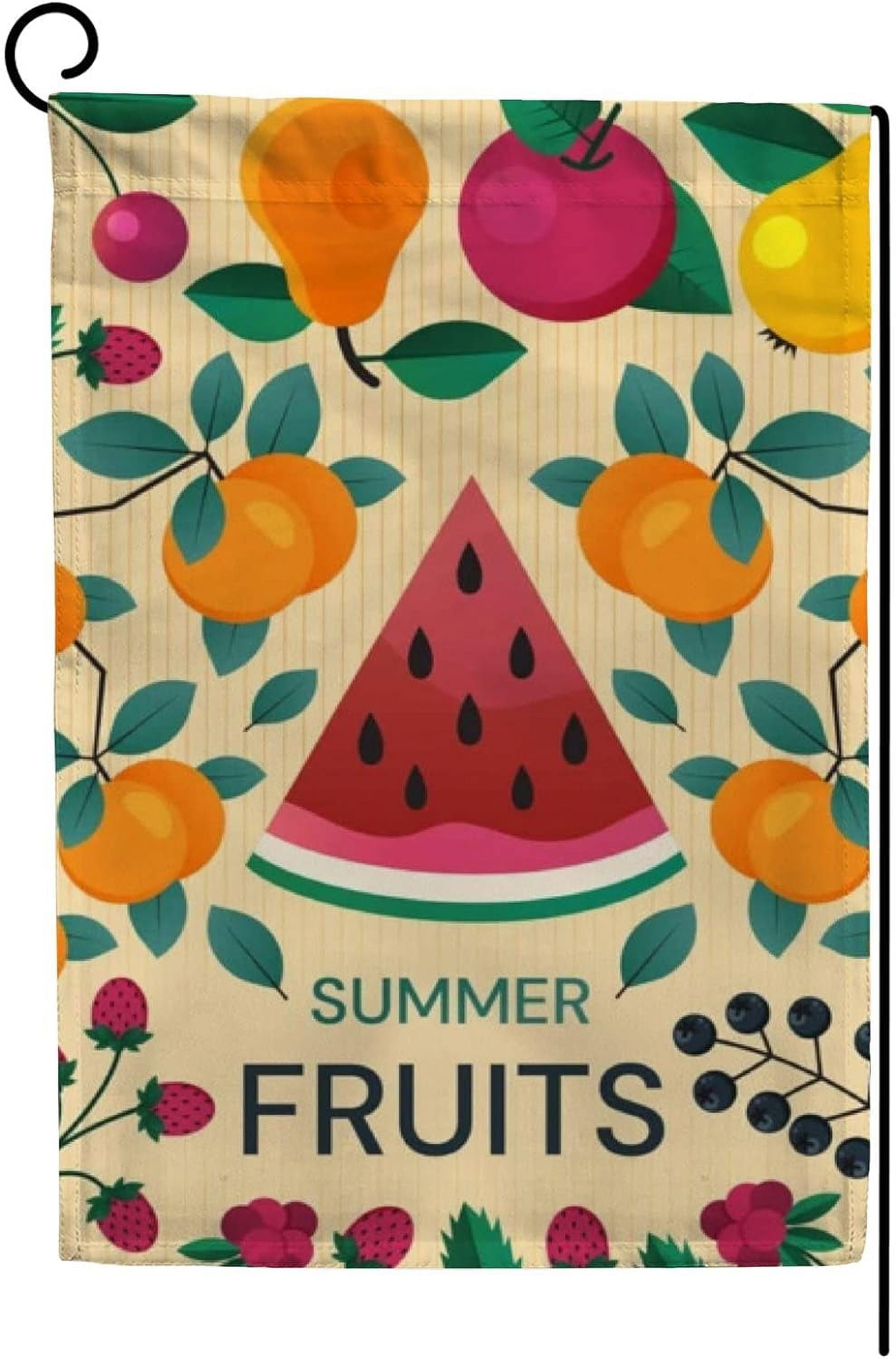 SKYSONIC Colored Fresh Summer Fruits Double-Sided Printed Garden House ...