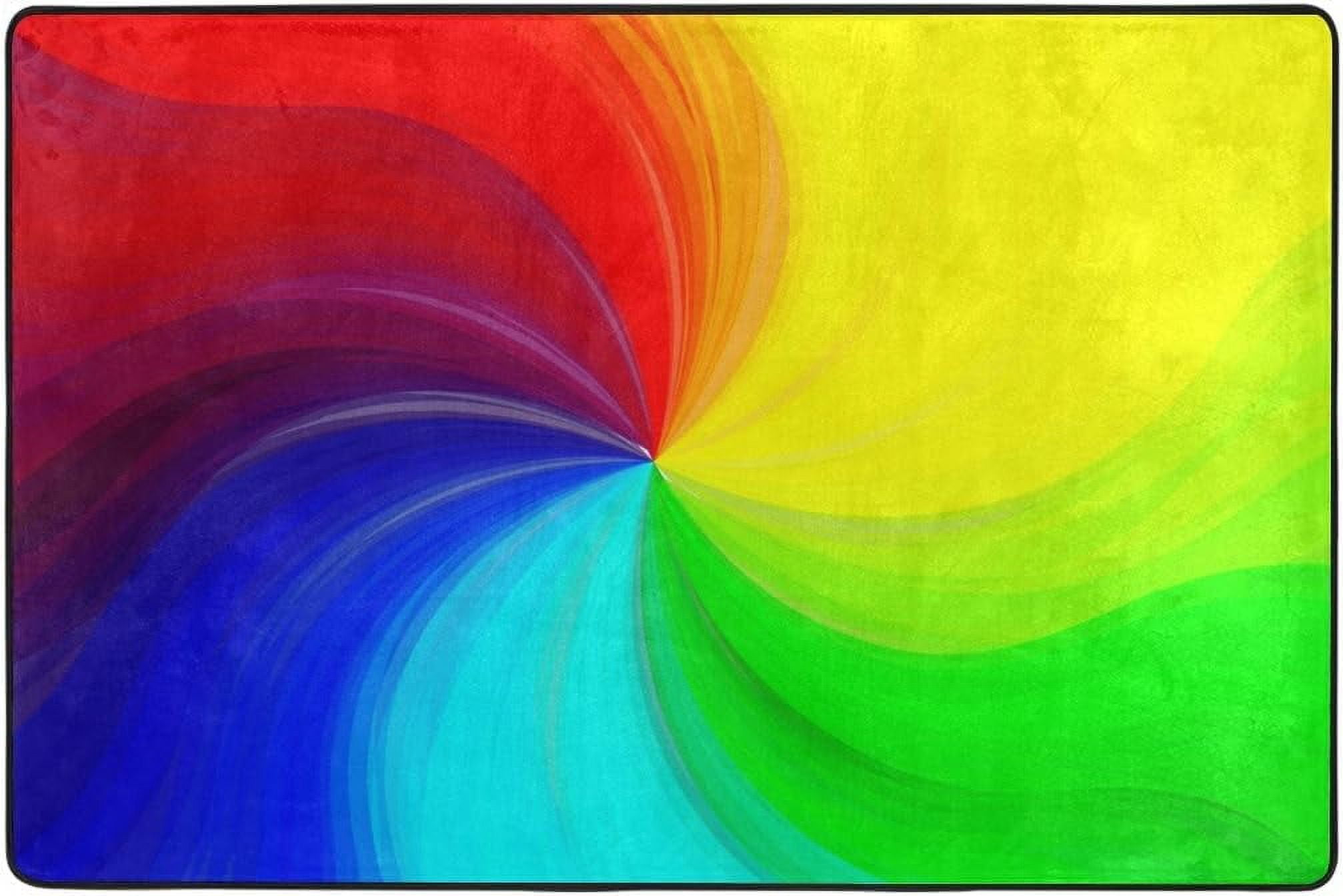 SKYSONIC Colorful Background Area Rug Pad 24x36 Inch 100% Light Weight ...