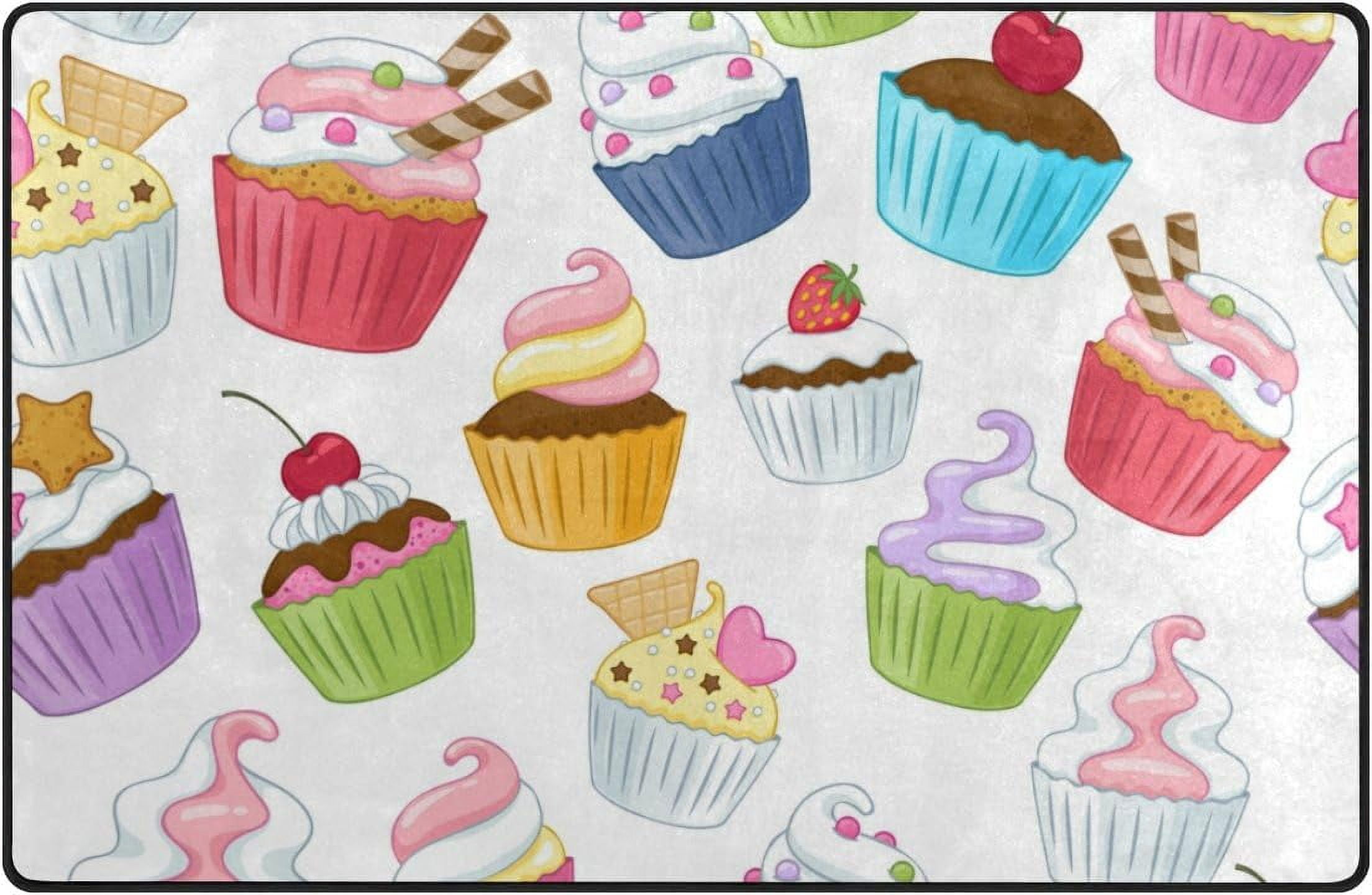 SKYSONIC Colorful Cupcakes Area Rug Pad - 31 x 20 inch - 100% Light ...