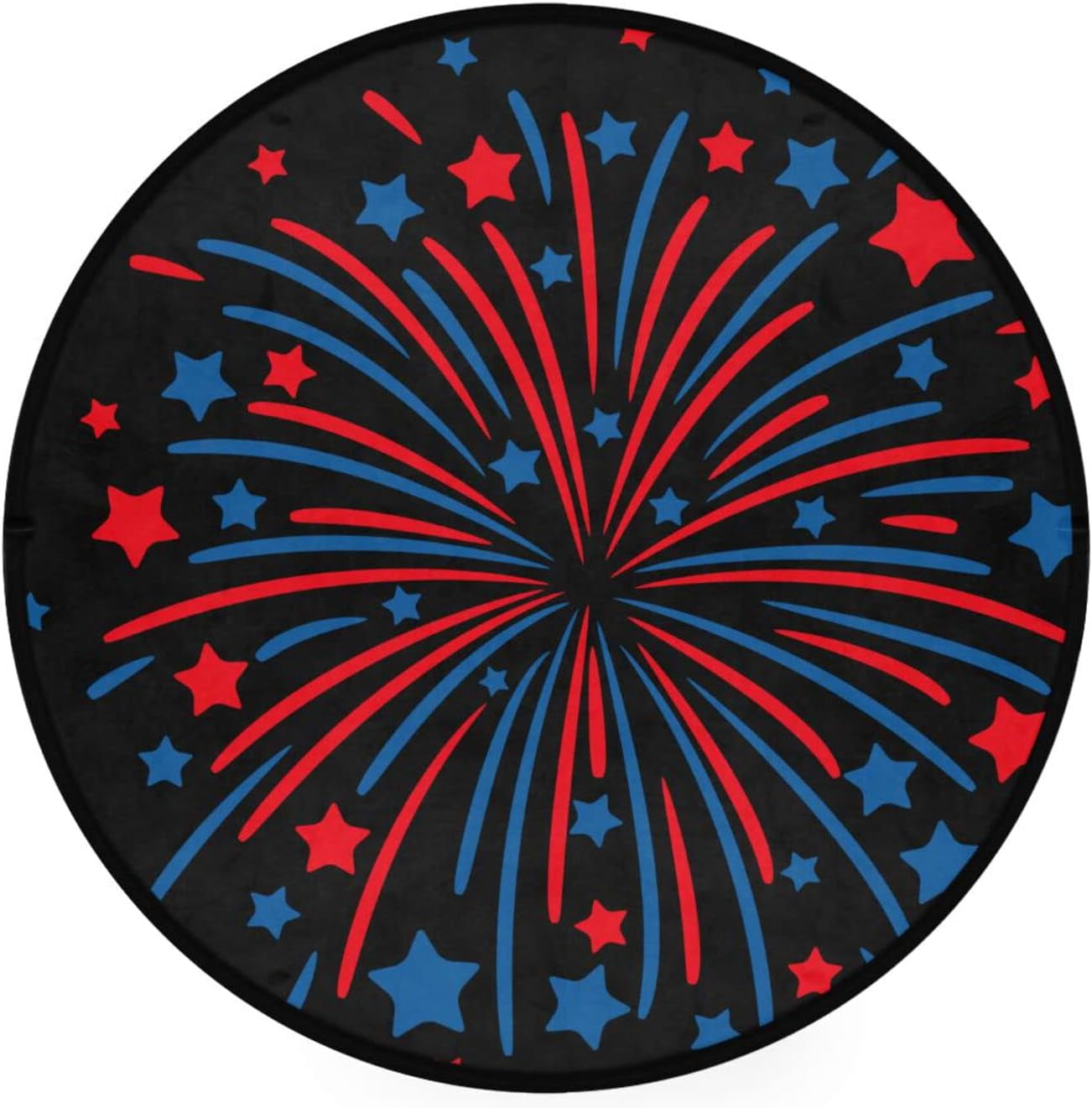 SKYSONIC Colorful FireworkRound Area Rug Chair Couch Cover Area Rug for ...