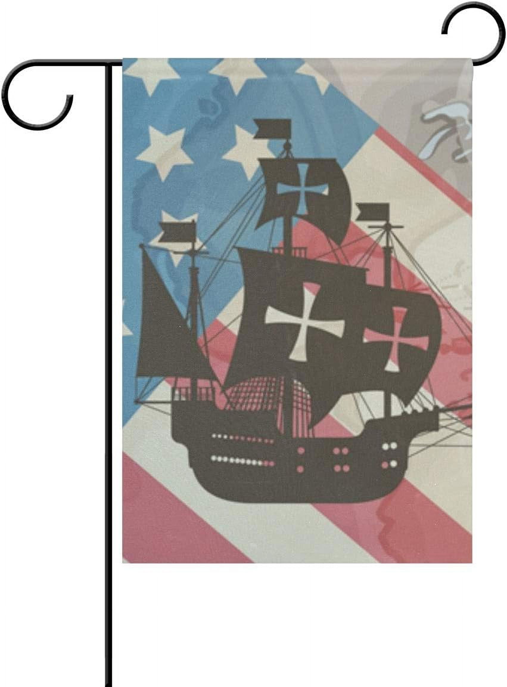 SKYSONIC Columbus Day Poster Double-Sided Printed Garden House Sports ...