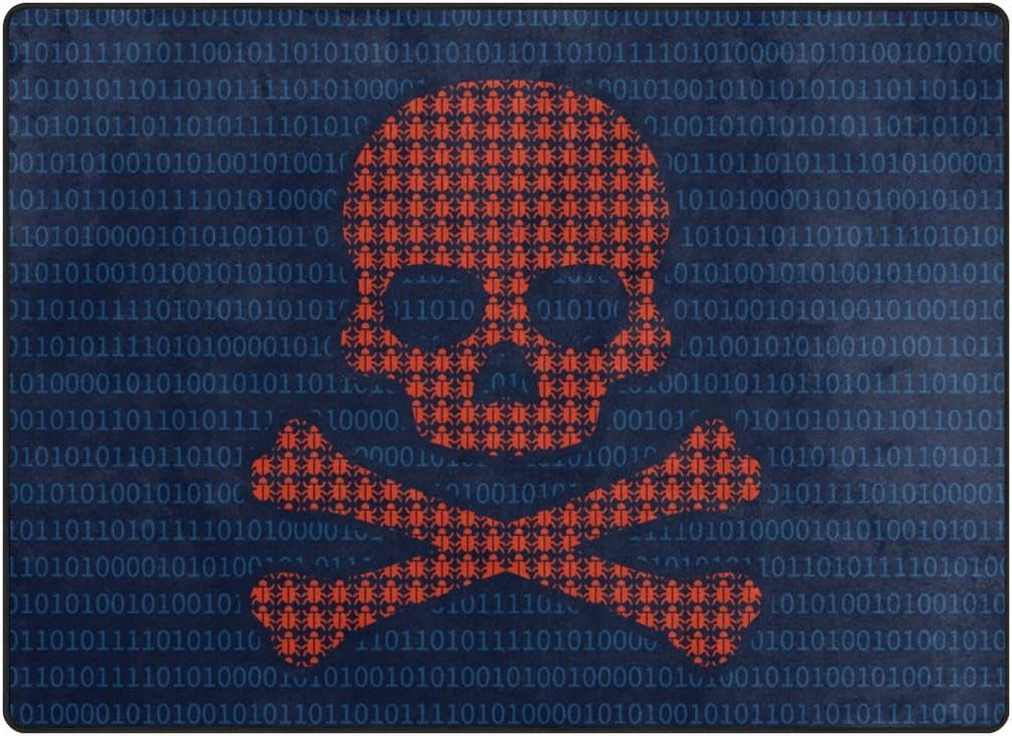 SKYSONIC Computer Virus Infection Skull 80x58 inches Lightweight Soft ...