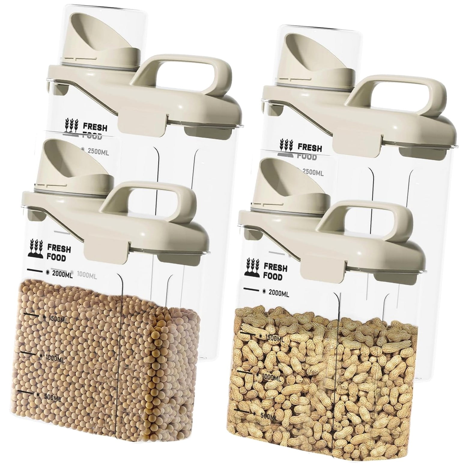 SKYSONIC Containers 5.5 Lbs, Food and Cereal Storage Dispenser Airtight ...