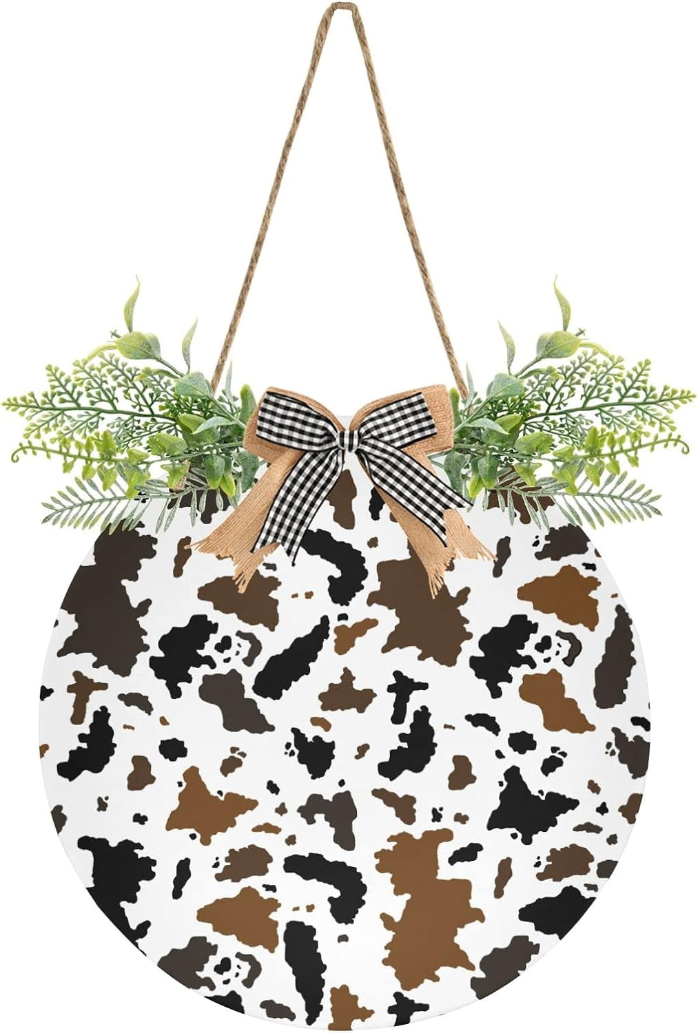 SKYSONIC Cow skin Welcome Sign for Front Door,All Seasons Welcome ...