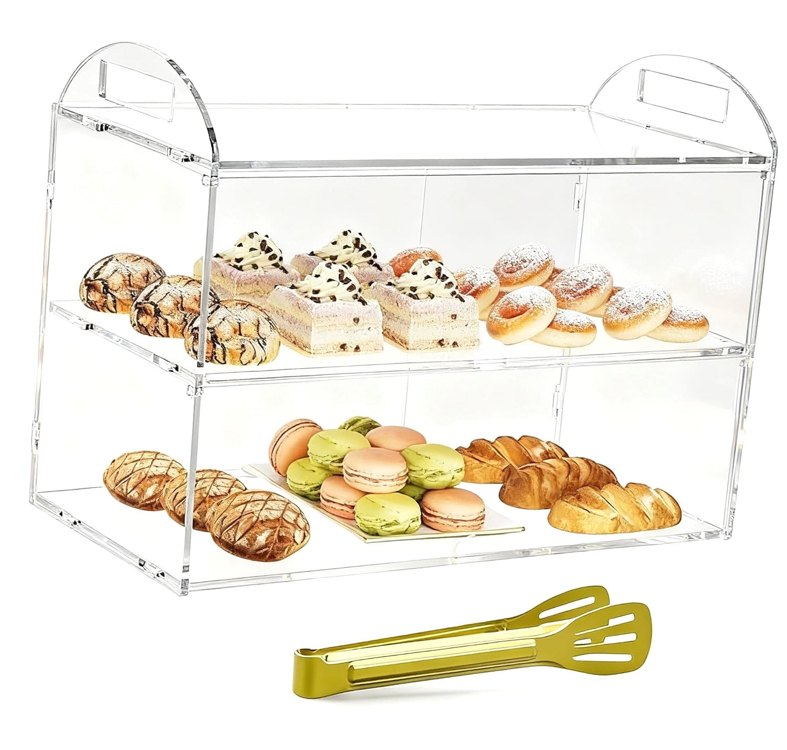 SKYSONIC Cupcake Display Case with Handle – 19x9.5x11.8 Inch Bakery ...
