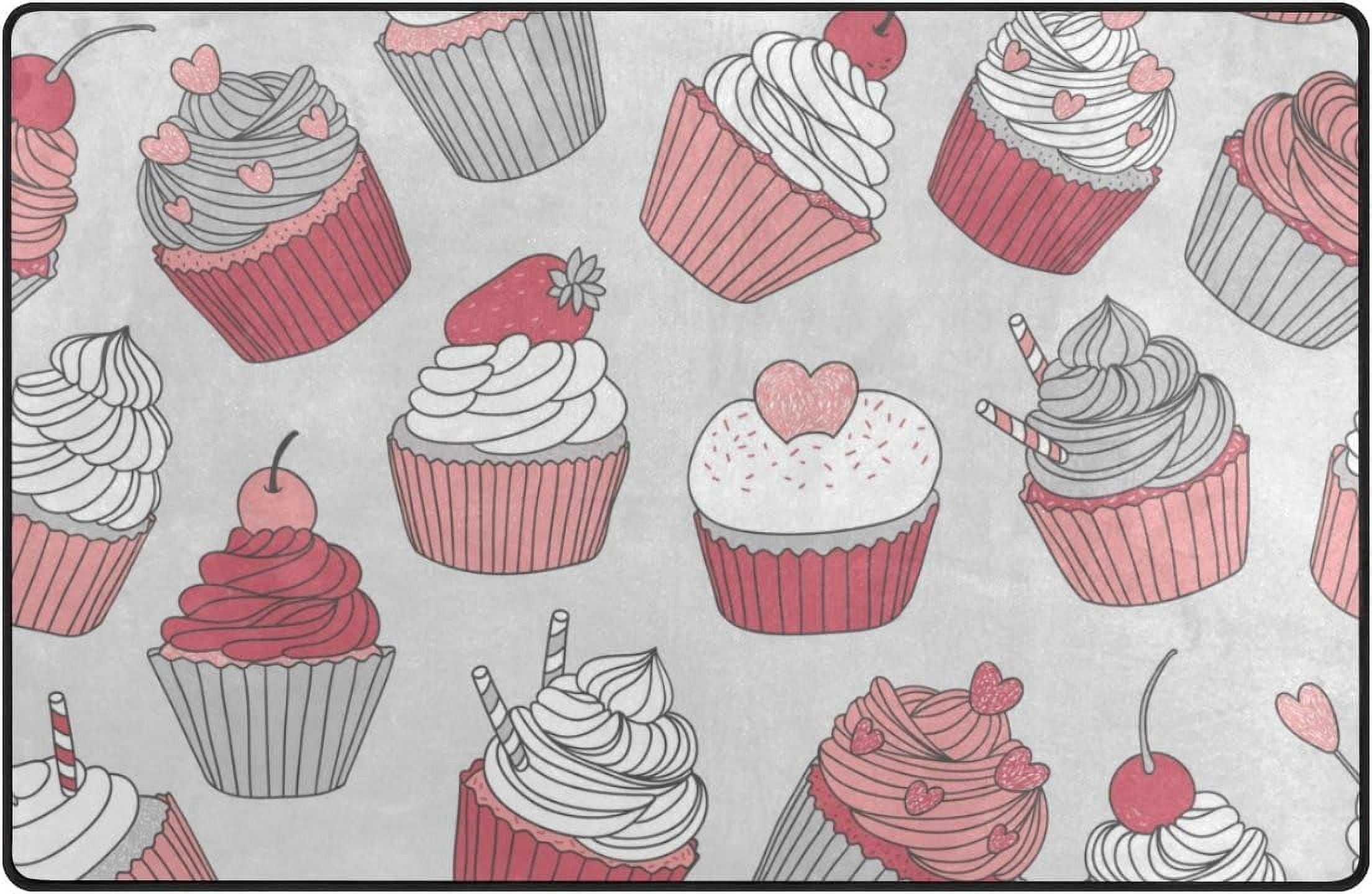 SKYSONIC Cupcakes Pattern Area Rug Pad - 31 x 20 inch - 100% Light ...