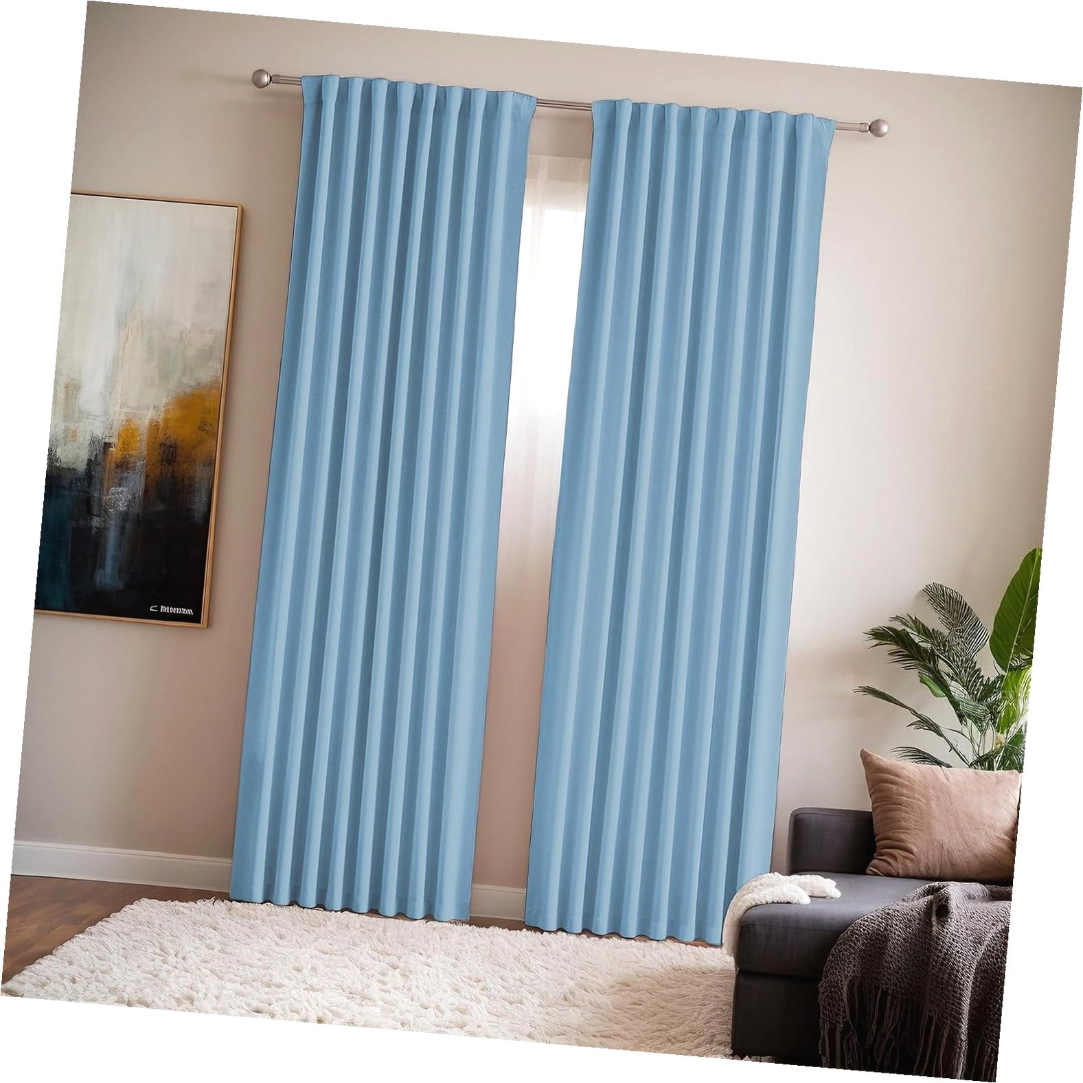 SKYSONIC Curtains for Dining Room 84 Inch Length Slider Curtains for ...