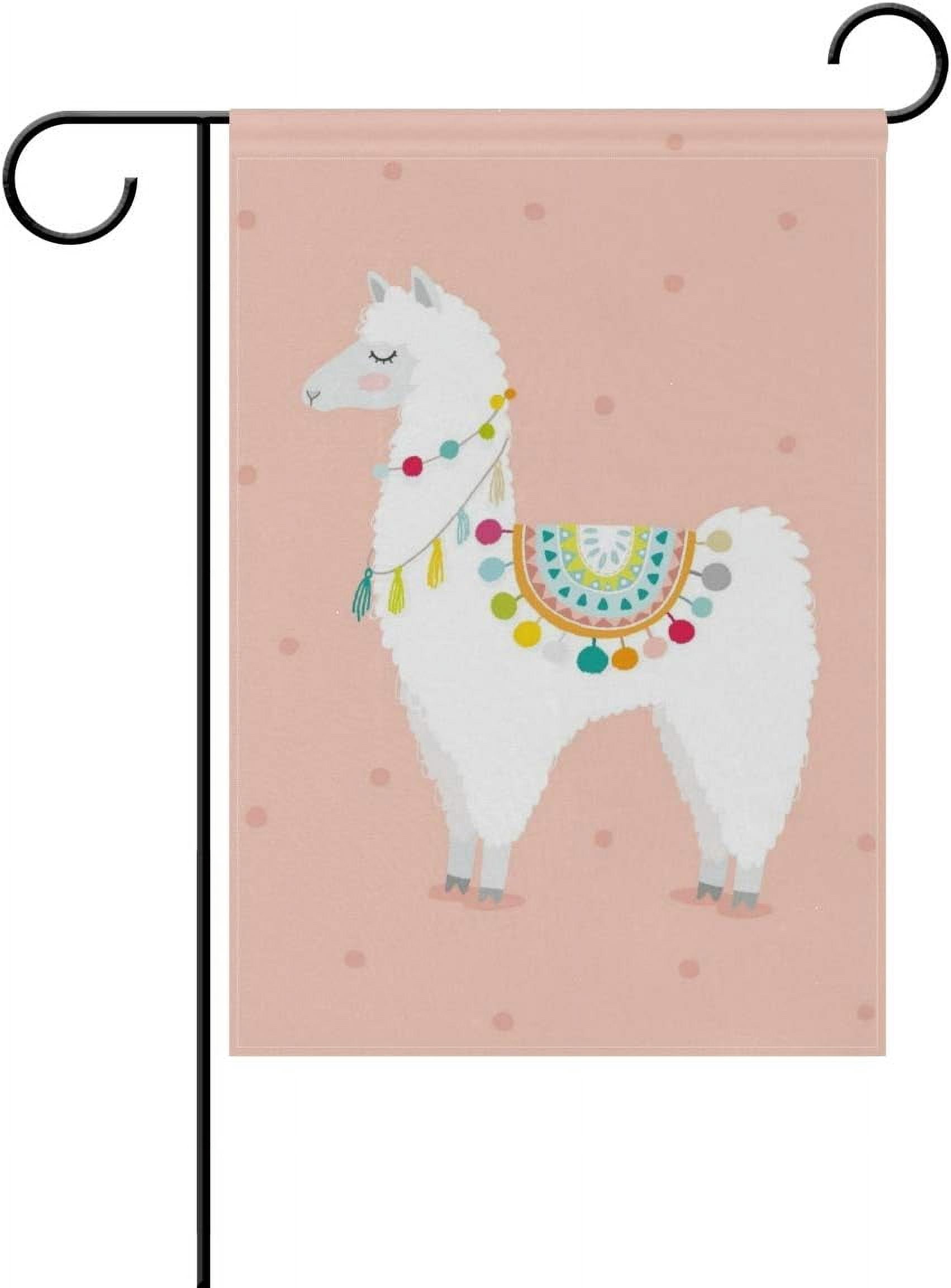 SKYSONIC Cute Llama Double-Sided Printed Garden House Sports Flag-12x18 ...