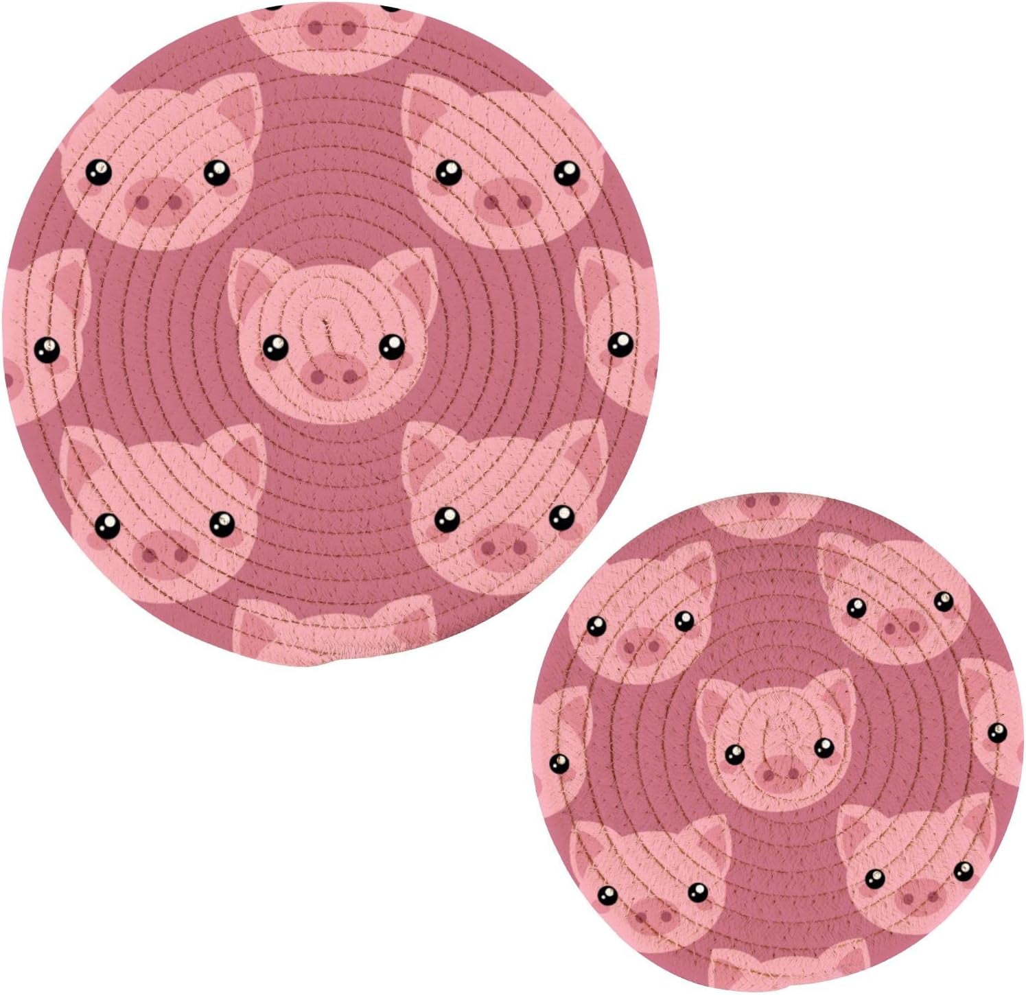 SKYSONIC Cute Pig Animal Pot Holders Set Trivet Cartoon Hot Pads ...