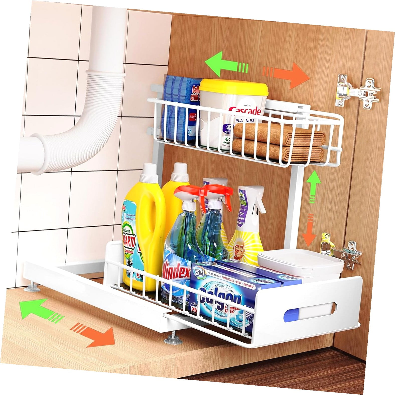 SKYSONIC Dataroad Under Sink Organizers and Storage Pull-Out Cabinet ...