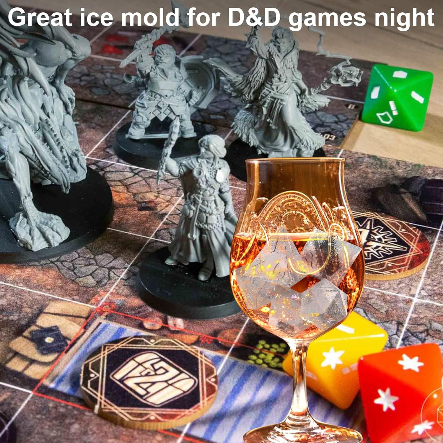 SKYSONIC Dice Shaped Ice Molds for Whisky, DND Dice Molds with 7 ...