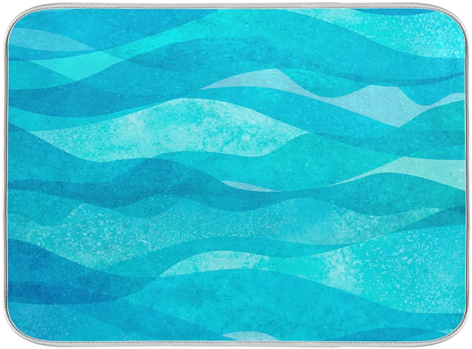 SKYSONIC Dish Drying Mat Sea Ocean Teal Turquoise Drying Pad 18x24 inch ...