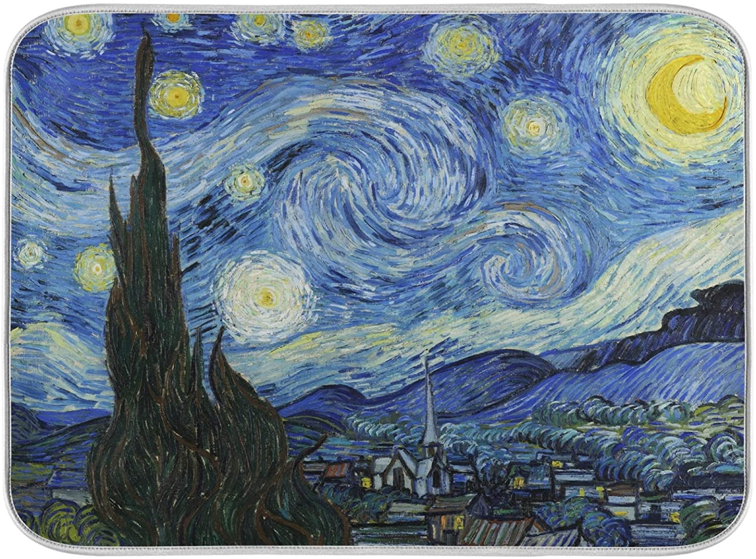 SKYSONIC Dish Drying Mat The Starry Night Kitchen Drying Mat for ...