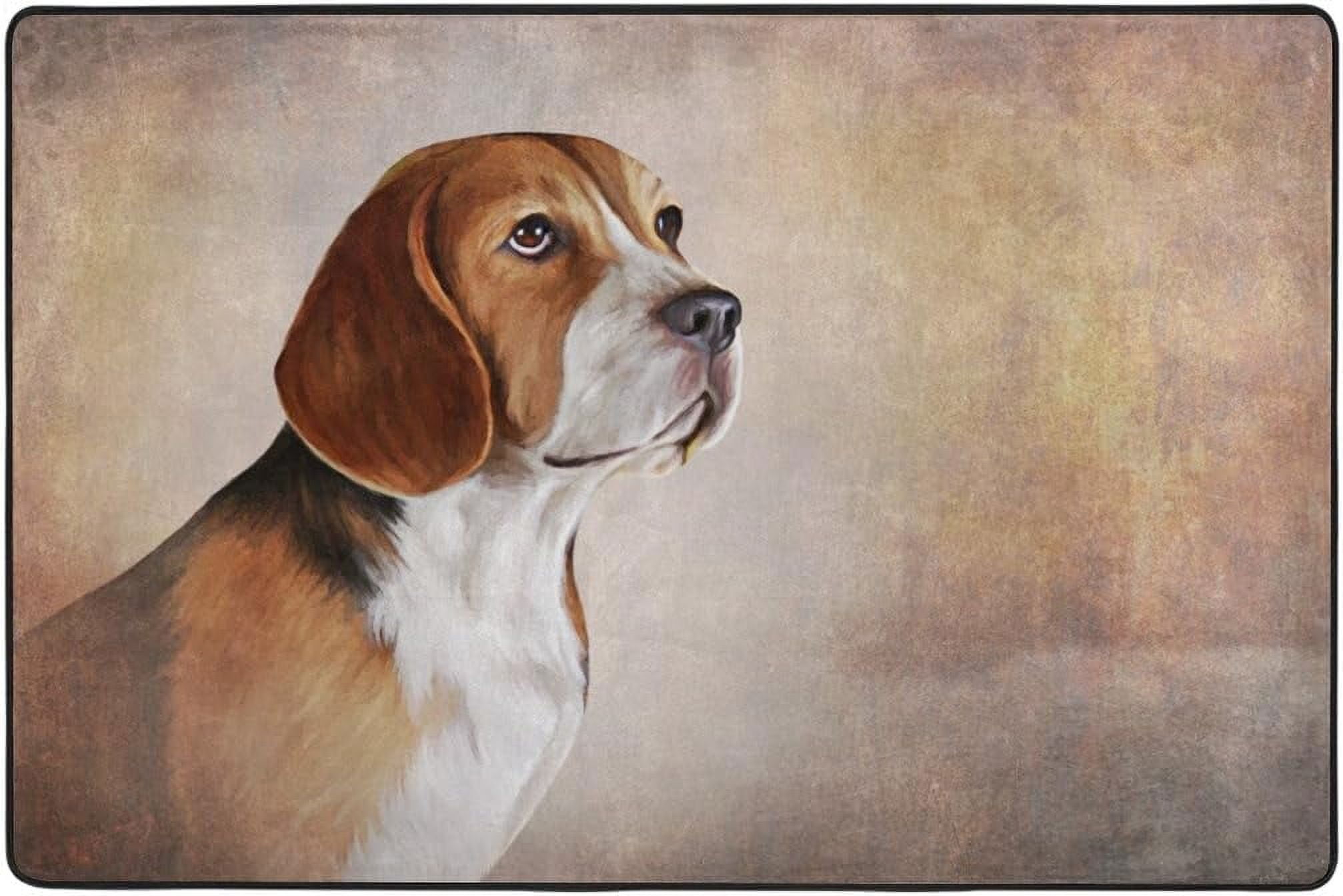 SKYSONIC Dog Beagle Portrait Area Rug Pad 24x36 Inch 100% Light Weight ...