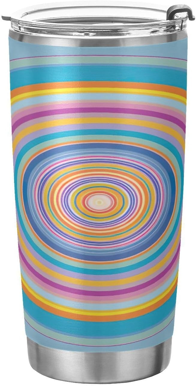 SKYSONIC Doodle Colorful Circle Pattern 12 oz Stainless Steel Insulated ...