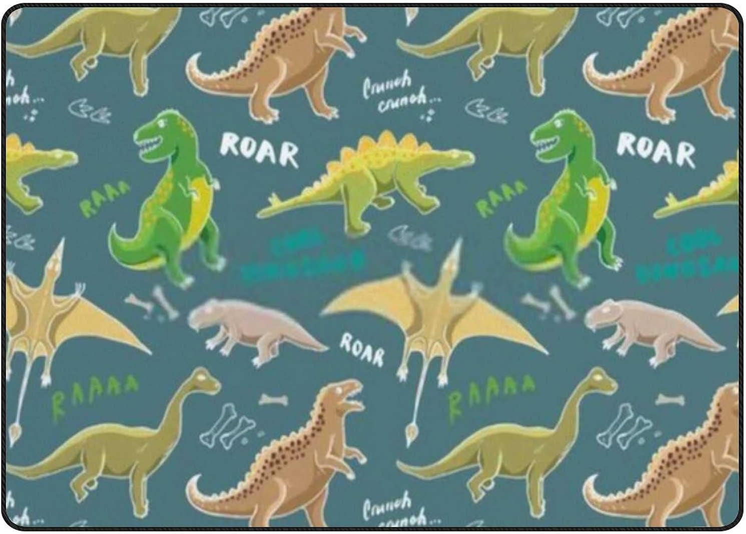 SKYSONIC Doormat Cute Cartoon Dinosaurs Doodles Lightweight Non Slip ...