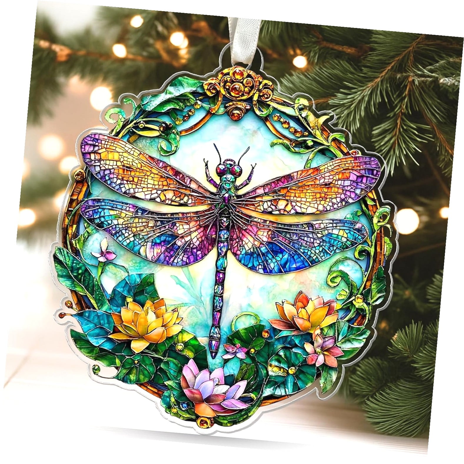 SKYSONIC Dragonfly Ornament Dragonfly Christmas Ornaments, Fly ...