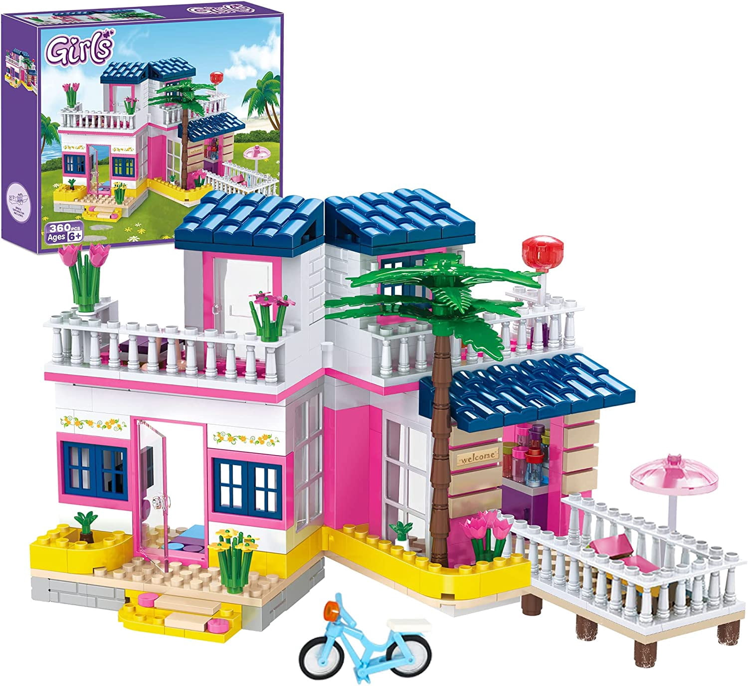 SKYSONIC Dream Girls Beach House Building Sets Friends Seaside Villa ...