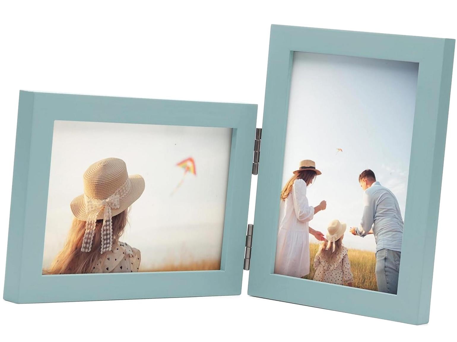 SKYSONIC Dual Orientation 4X6 Picture Frame with Hinges, Teal Blue ...