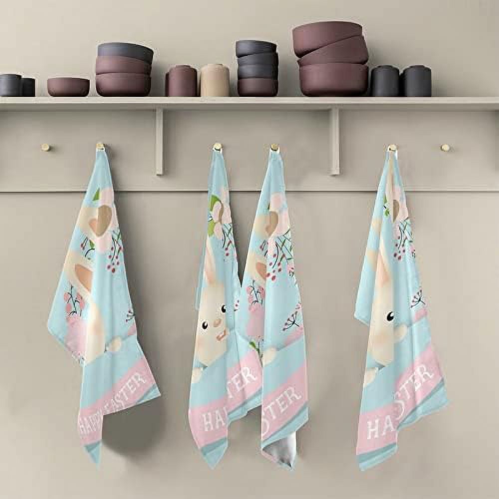 SKYSONIC Easter Bunny Kitchen Towel Set of 1,Super Soft Absorbent Hand ...