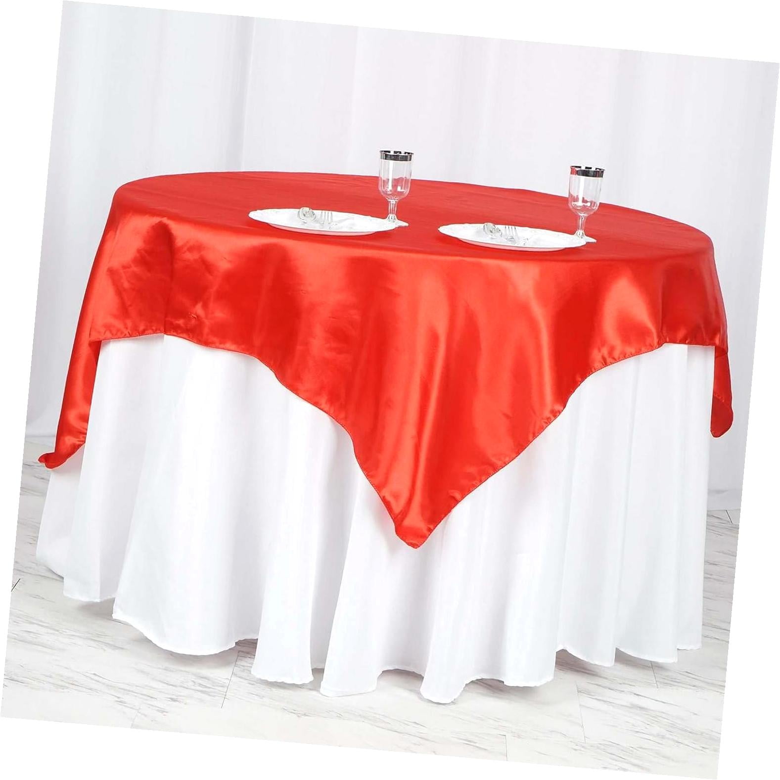 SKYSONIC Efavormart 5-Pack | 72" Satin Square Table Overlays for ...