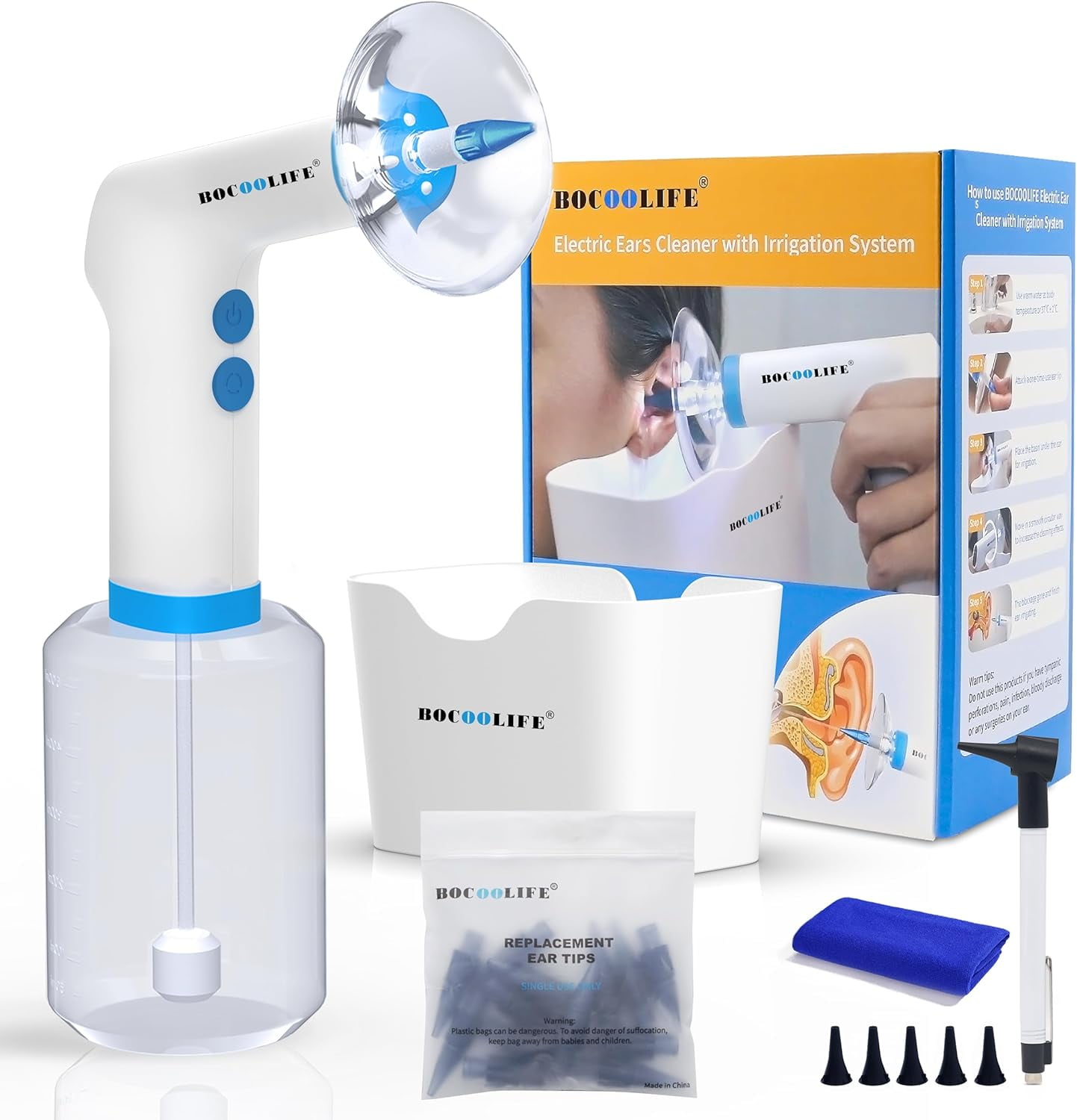 SKYSONIC Electric Ear Wax Removal Kit – Water Flushing Irrigation ...