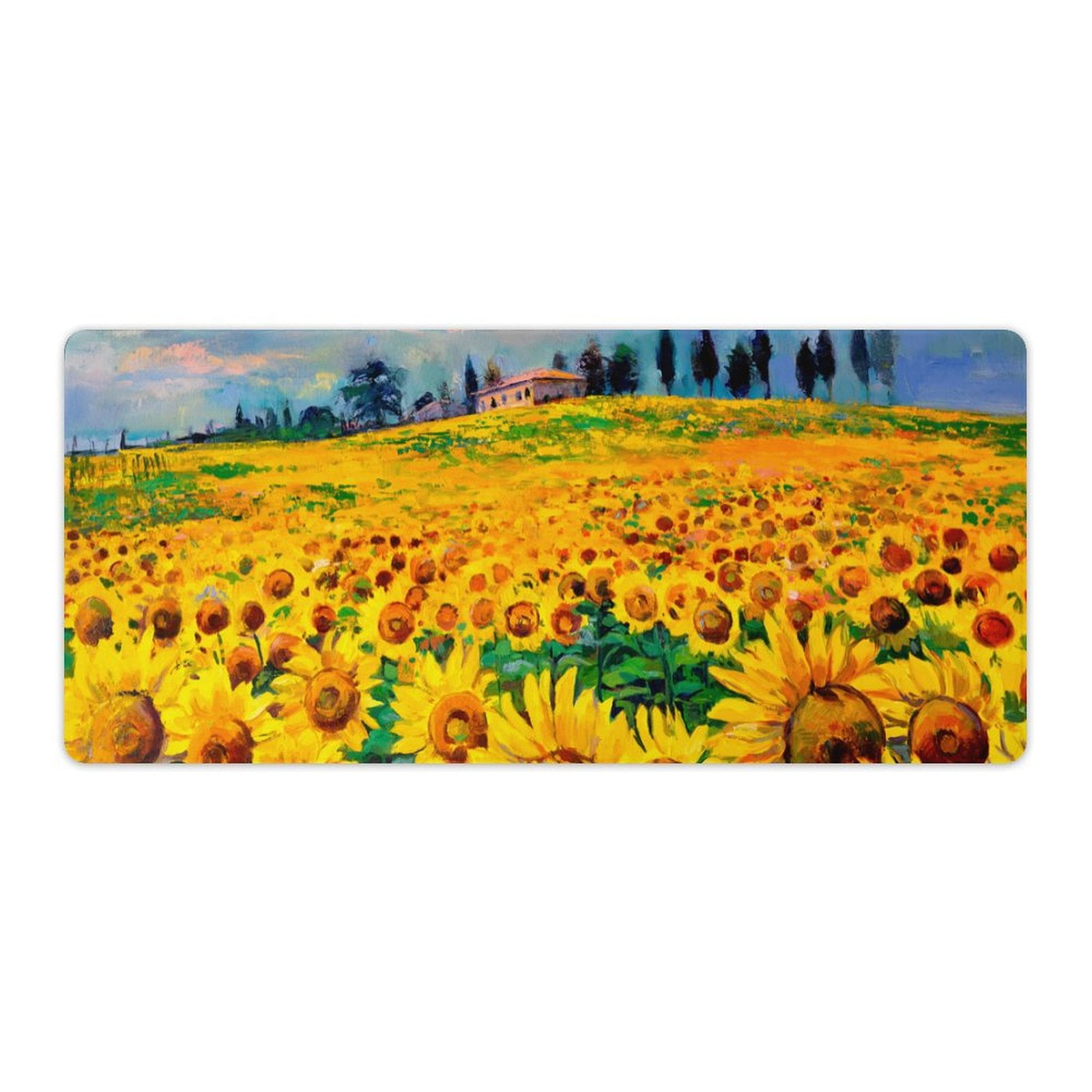 SKYSONIC Extended Large Gaming Mouse Pad, Oil Painting Sunflower Field ...