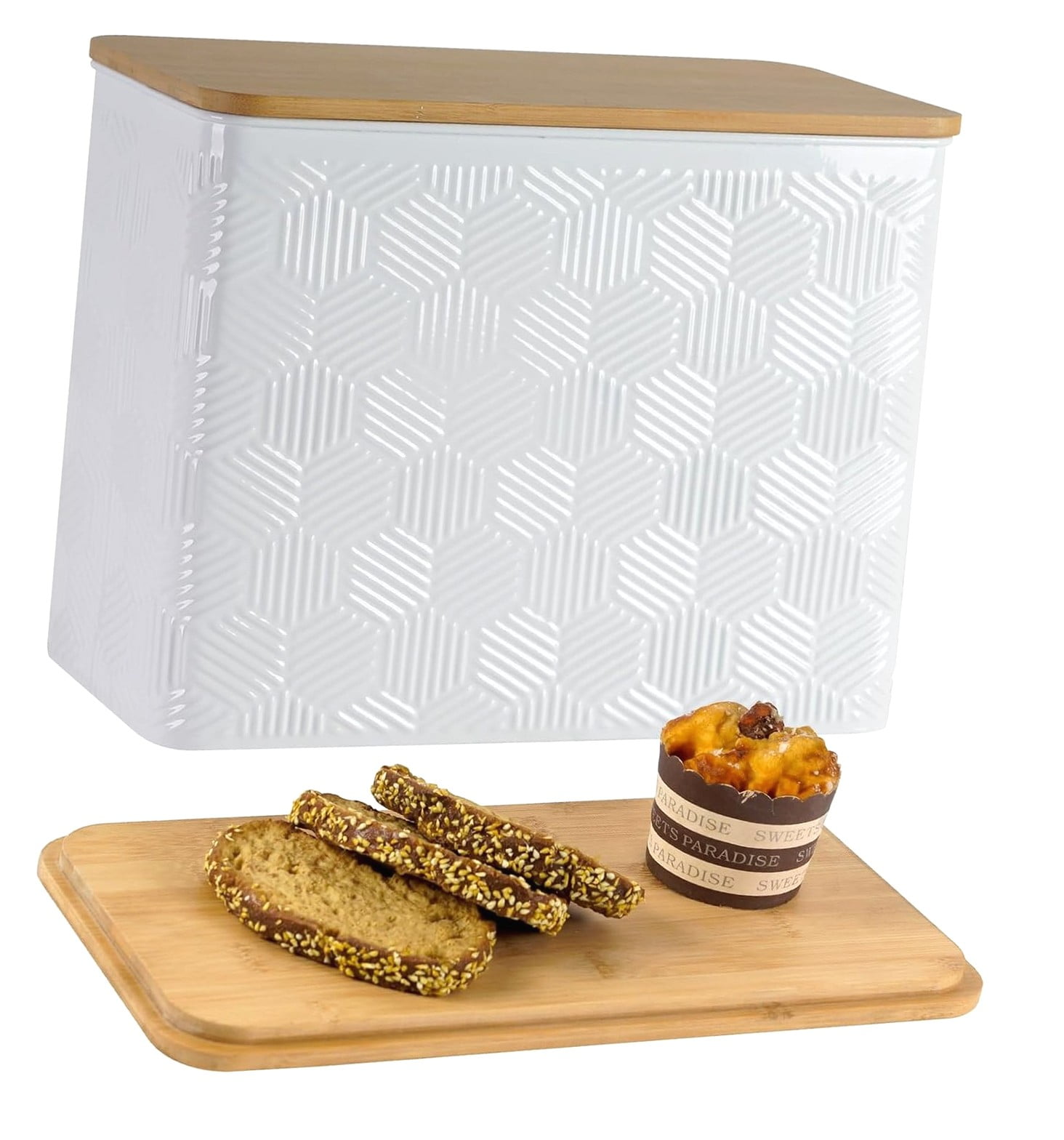 SKYSONIC Extra Large Bread Box for Kitchen Countertop Corner Breadbox ...