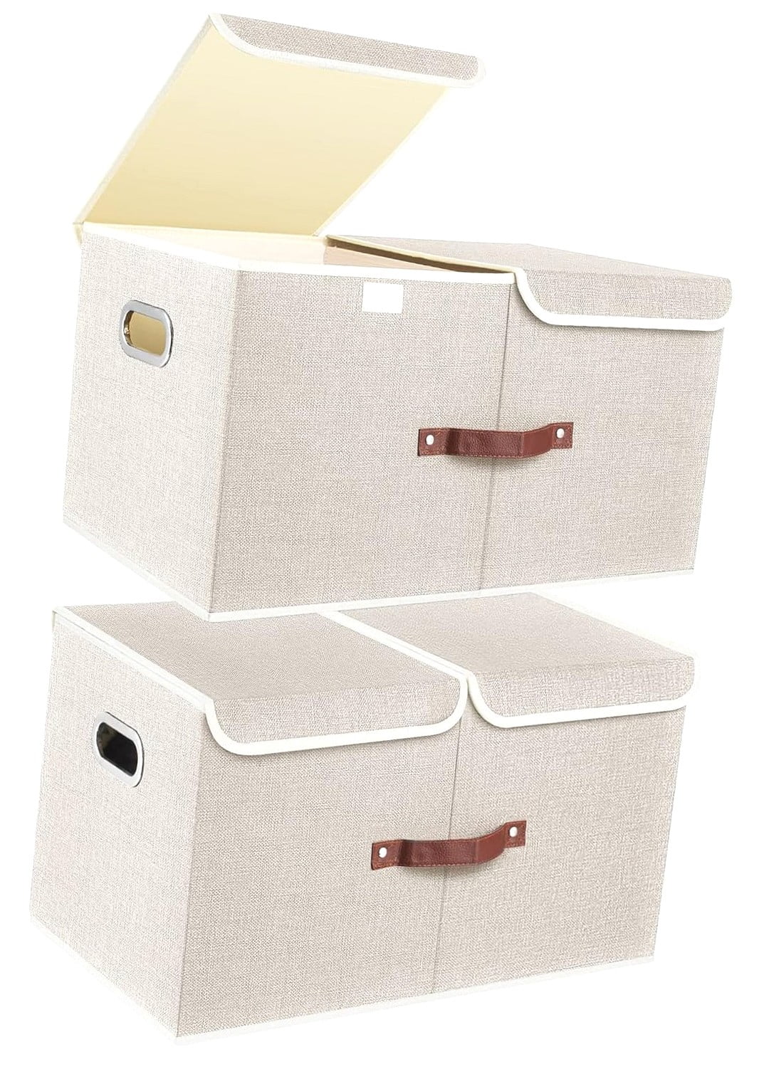 SKYSONIC Extra Large Collapsible Storage Bins with Dividers and ...