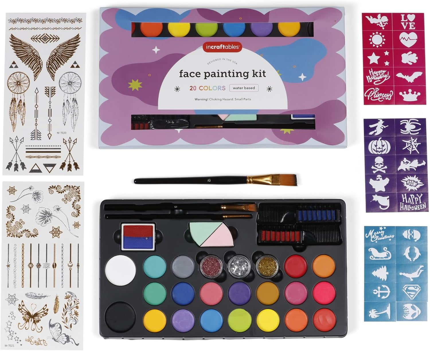 SKYSONIC Face Painting Kit for Kids & Adults \u2013 24-Color Face Paint ...