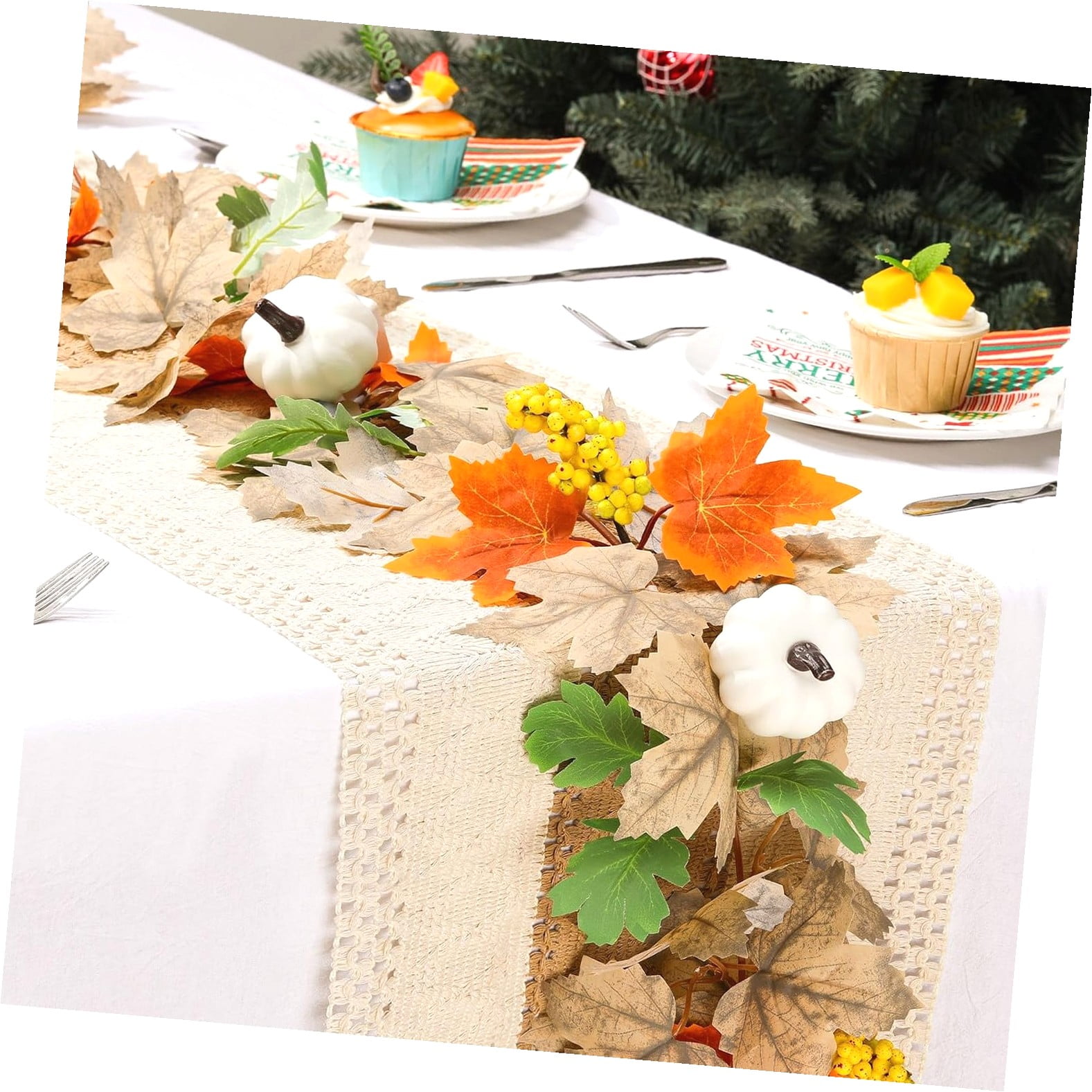 SKYSONIC Fall Decor 6 ft Fall Garland, Fall Leaves Garland with Fall ...