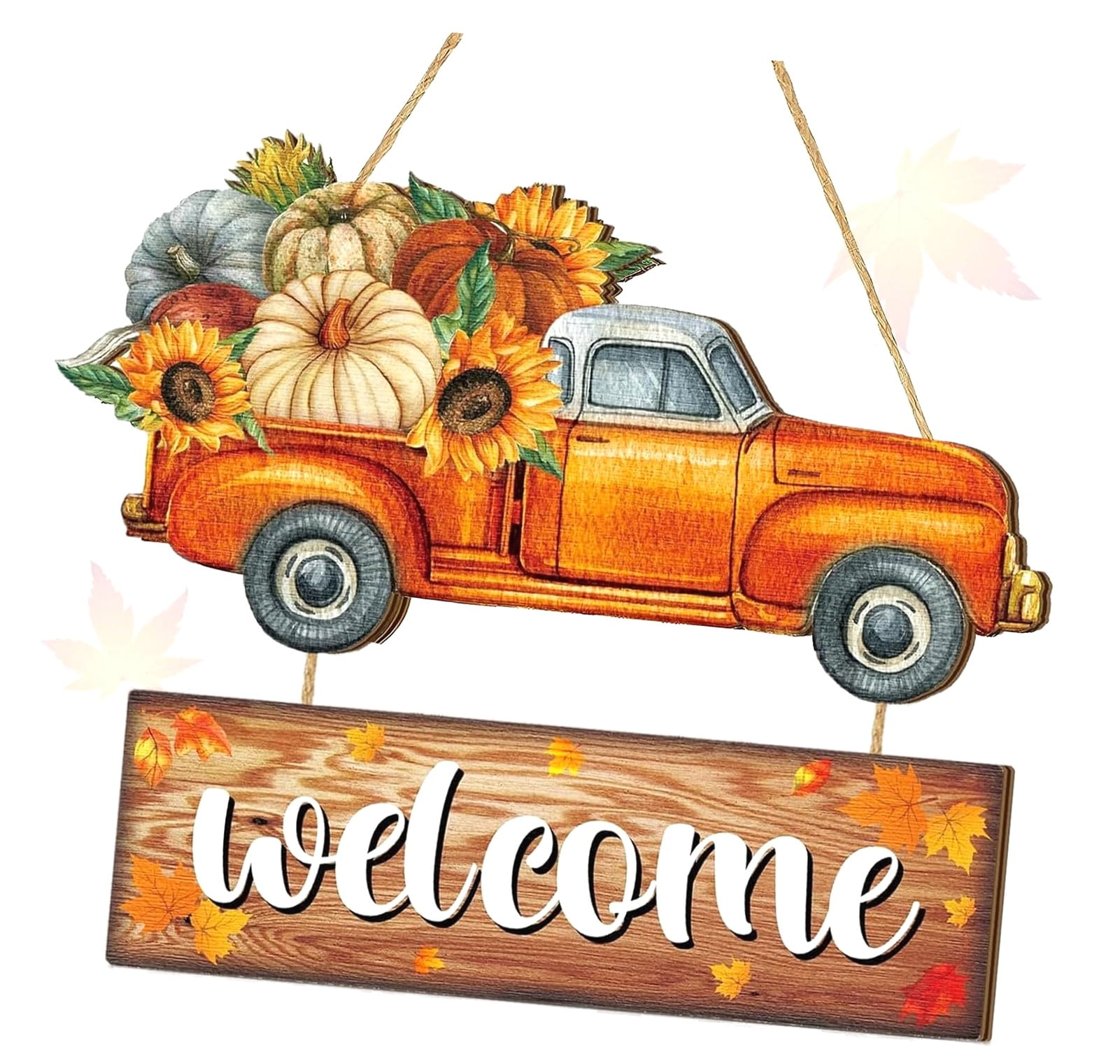 SKYSONIC Fall Thanksgiving Door Sign, Wooden Decorations, Indoor ...