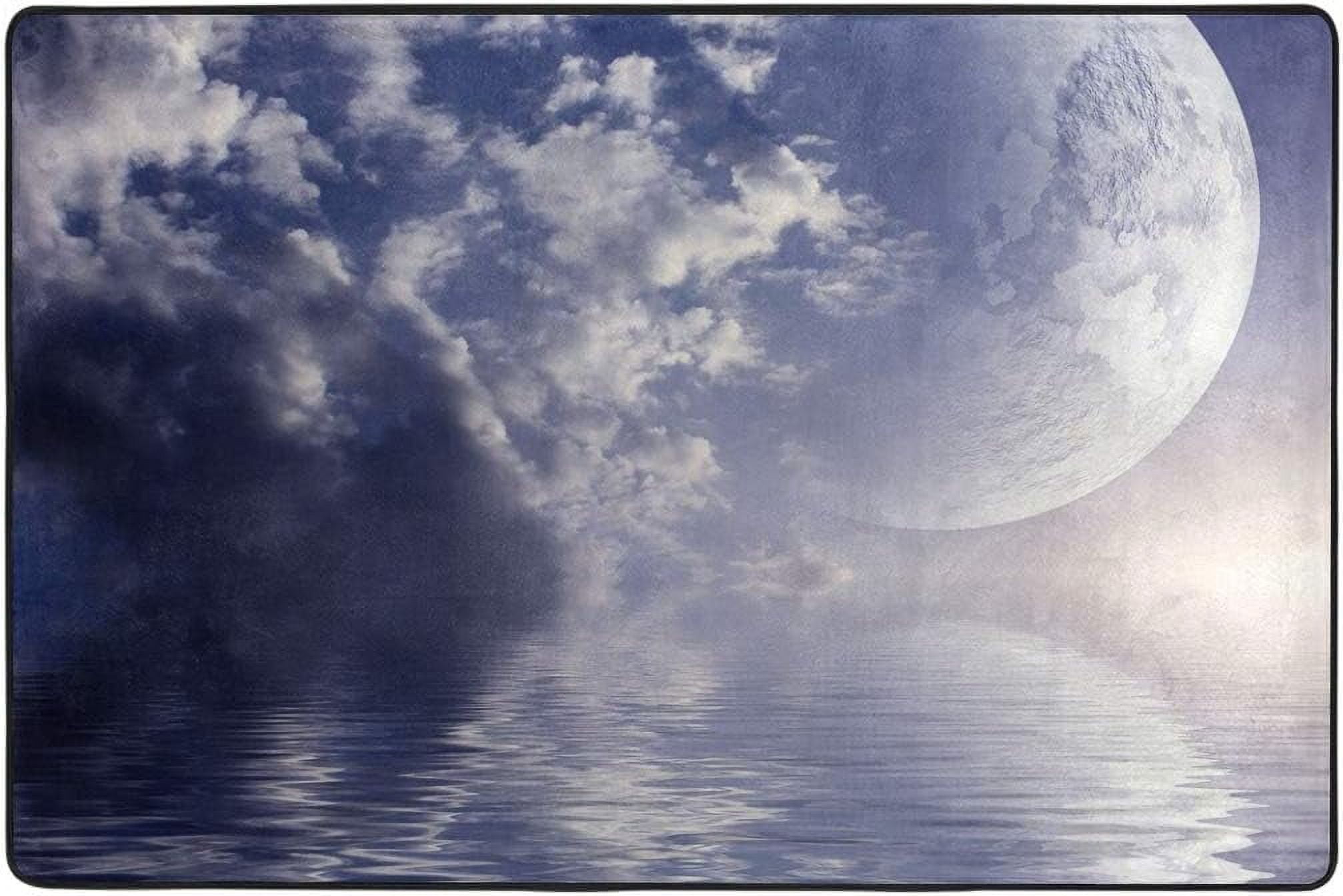 SKYSONIC Fantasy Moon Landscape Area Rug Carpet for Living Room Bedroom ...