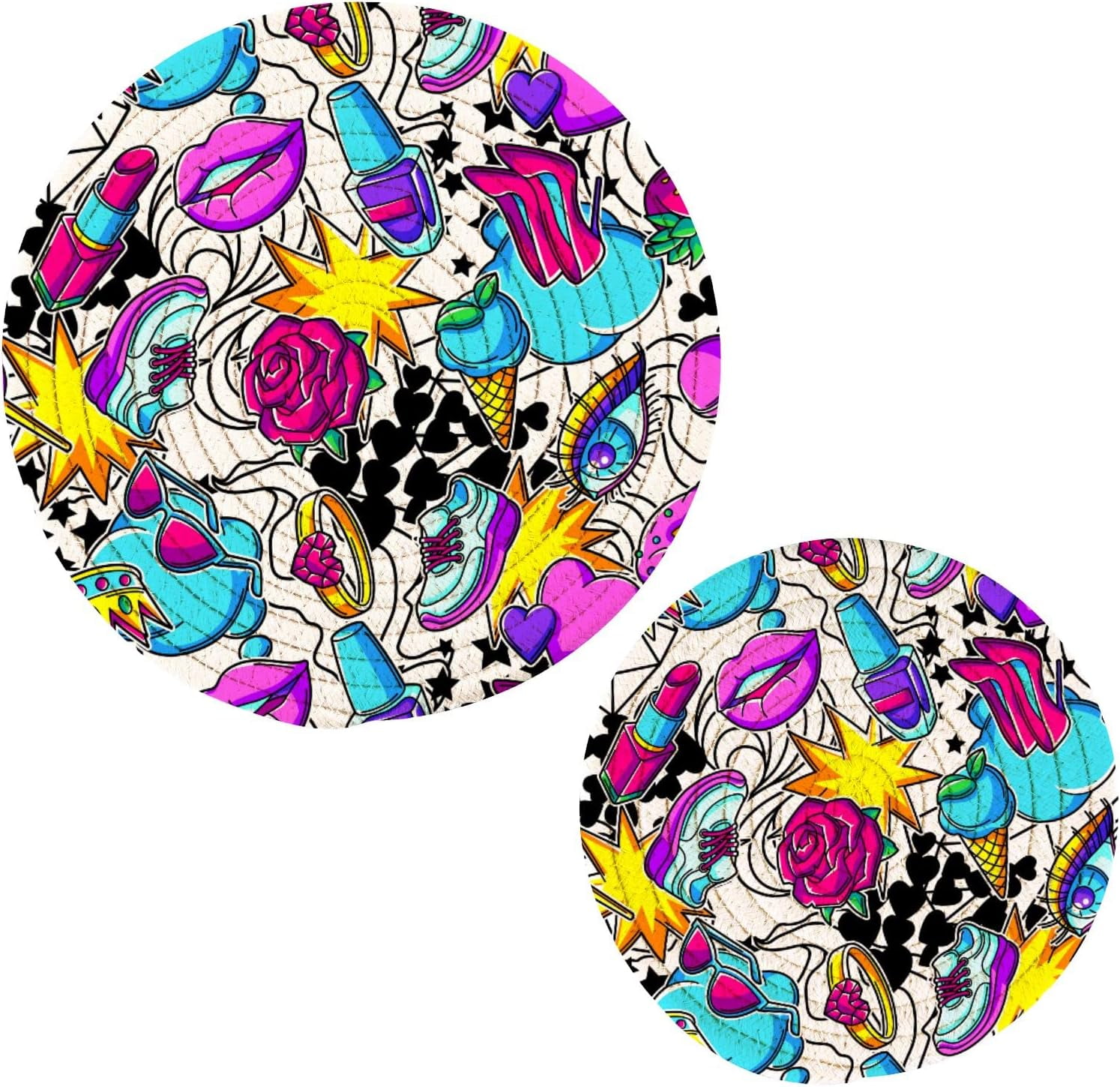 SKYSONIC Fashion Girlish Pot Holders Trivets, 2 Pcs Heat Resistant ...