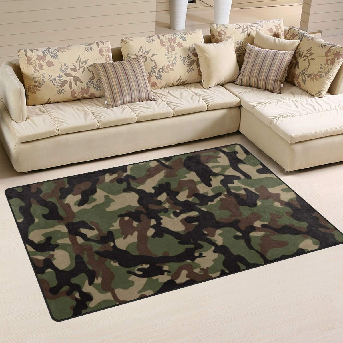 SKYSONIC Fashionable Camouflage Area Rug Carpet Living Room Bedroom 3 ...