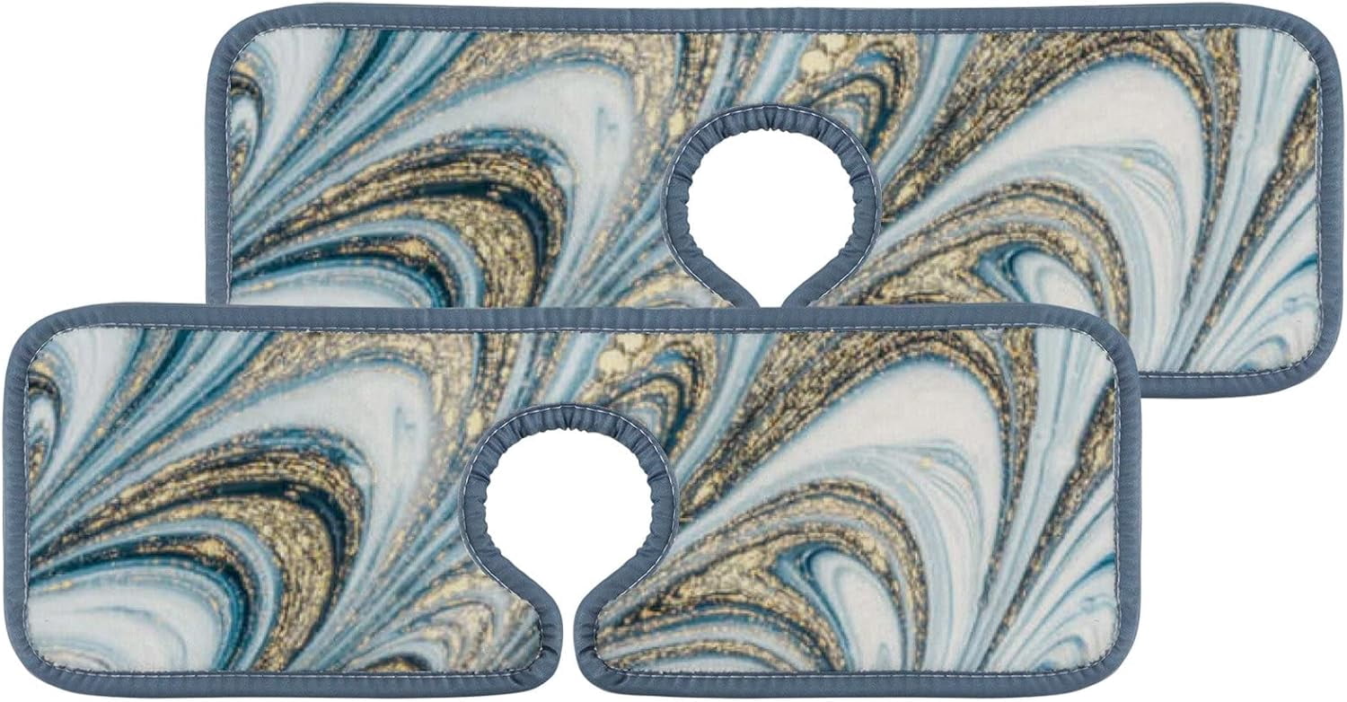 SKYSONIC Faucet Absorbent Mat 2 Pcs Ancient Swirls Of Marble Kitchen ...