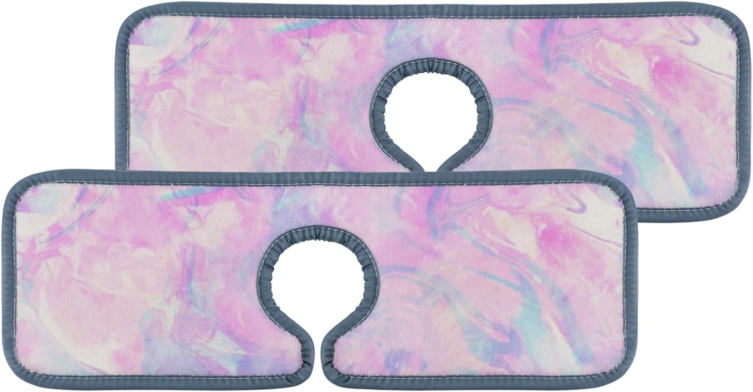 SKYSONIC Faucet Absorbent Mat 3 Pcs Liquid Swirl Marble Print Kitchen Faucet Splash Catcher ...