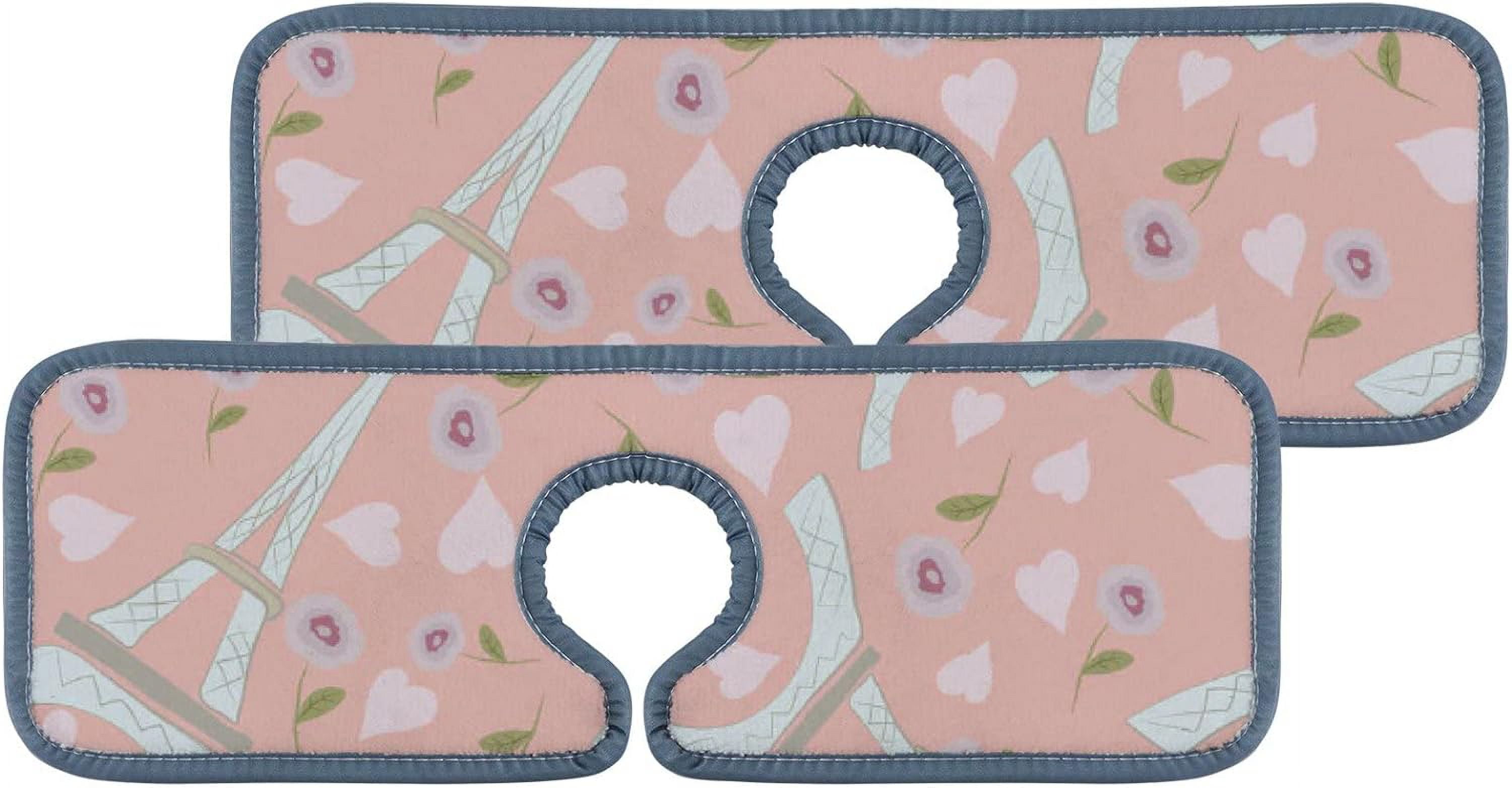 SKYSONIC Faucet Absorbent Mat 3 Pcs Romantic Paris On Pink Kitchen ...