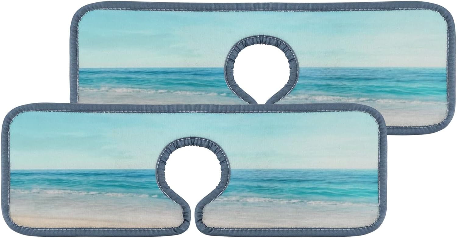 SKYSONIC Faucet Absorbent Mat 4 Pcs Shells Starfishes On Beach Sand ...