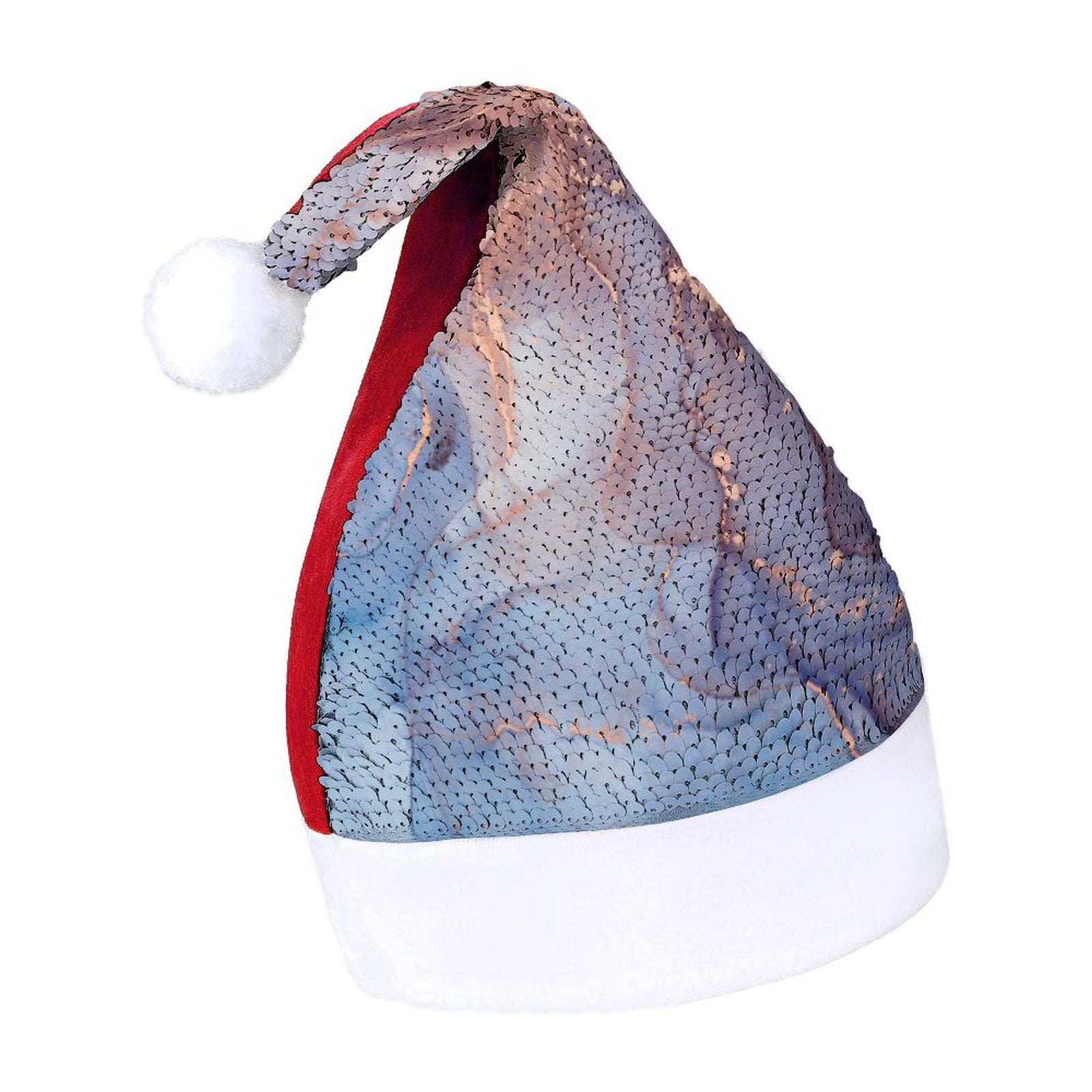 SKYSONIC Festive Christmas Hat with Interactive Sequins, Currents Translucent Hues Snaking ...