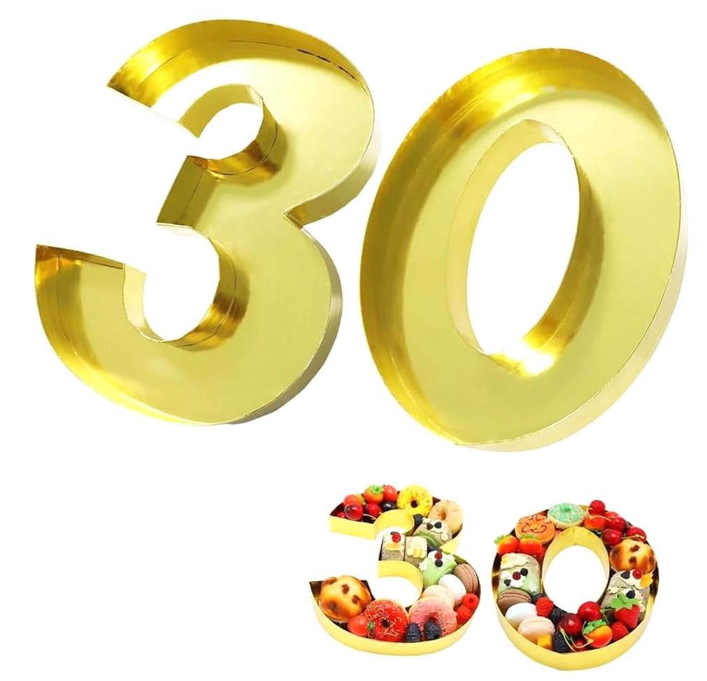 SKYSONIC Fillable Charcuterie Number Cardboard Shaped Box Golden Color ...