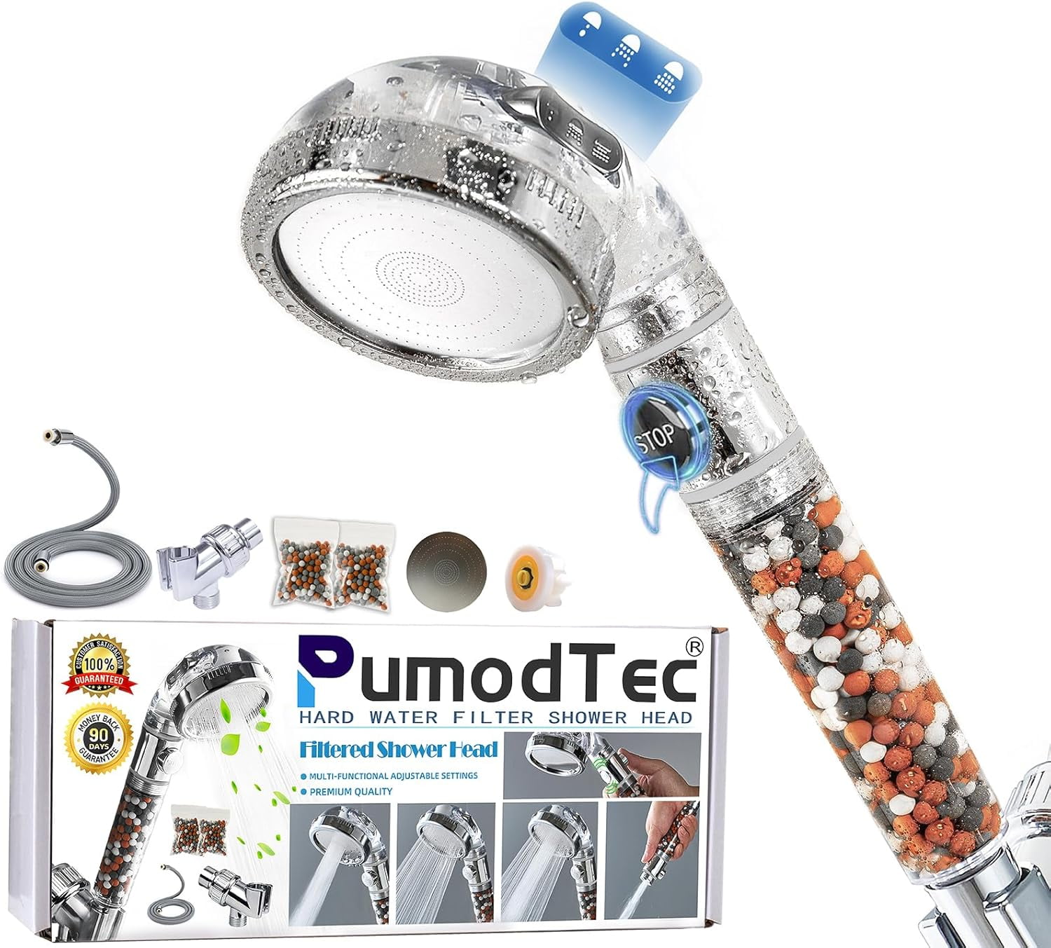 SKYSONIC Filtered Shower Head with Handheld - High Pressure ShowerHead ...