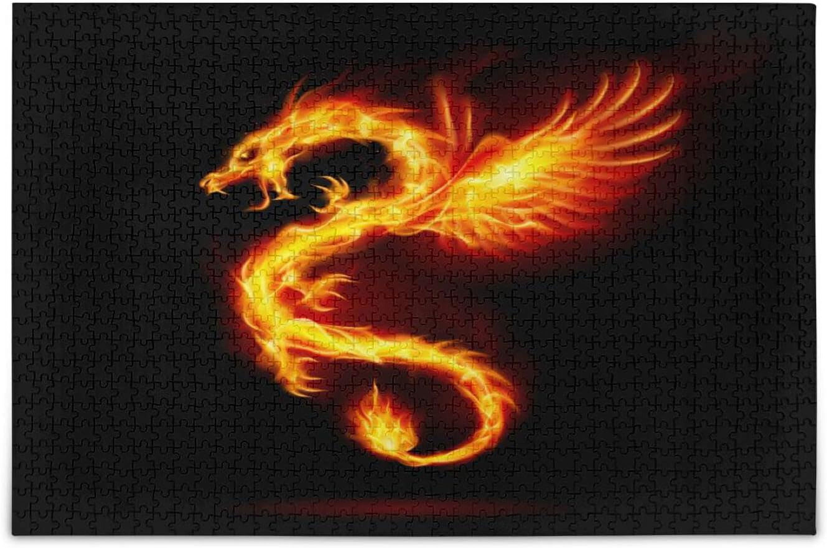 SKYSONIC Fire Dragon Jigsaw Puzzles for Adults 500PCS,Decompression ...