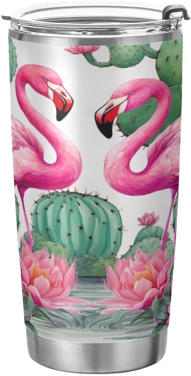 SKYSONIC Flamingo Tumbler Stainless Steel Double Wall Vacuum Reusable ...