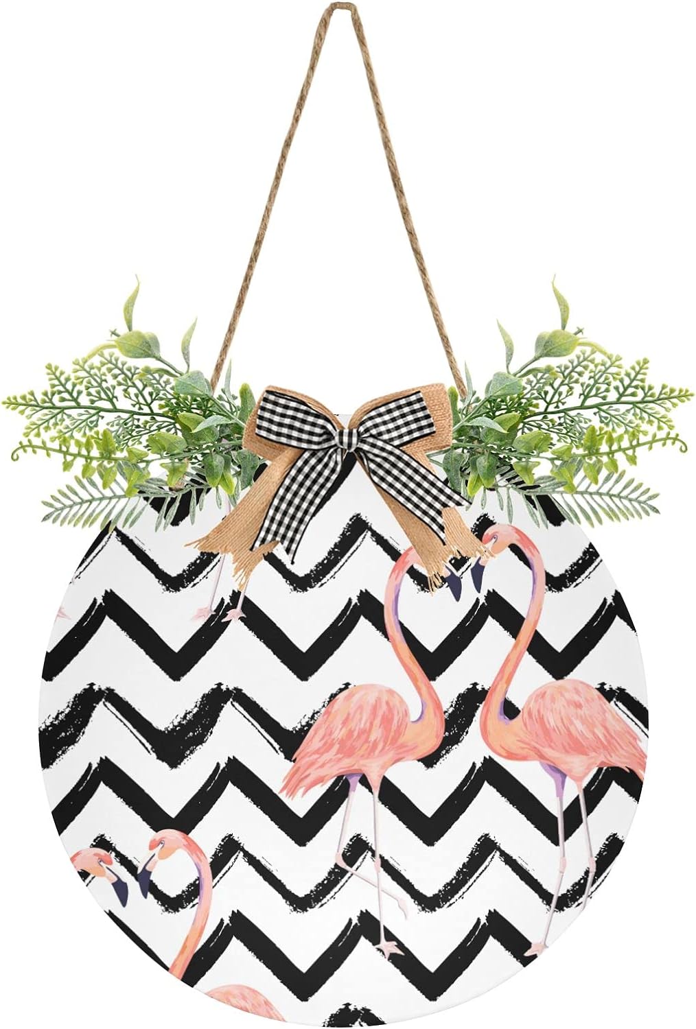 SKYSONIC Flamingo Welcome Sign for Front Door,All Seasons Welcome ...