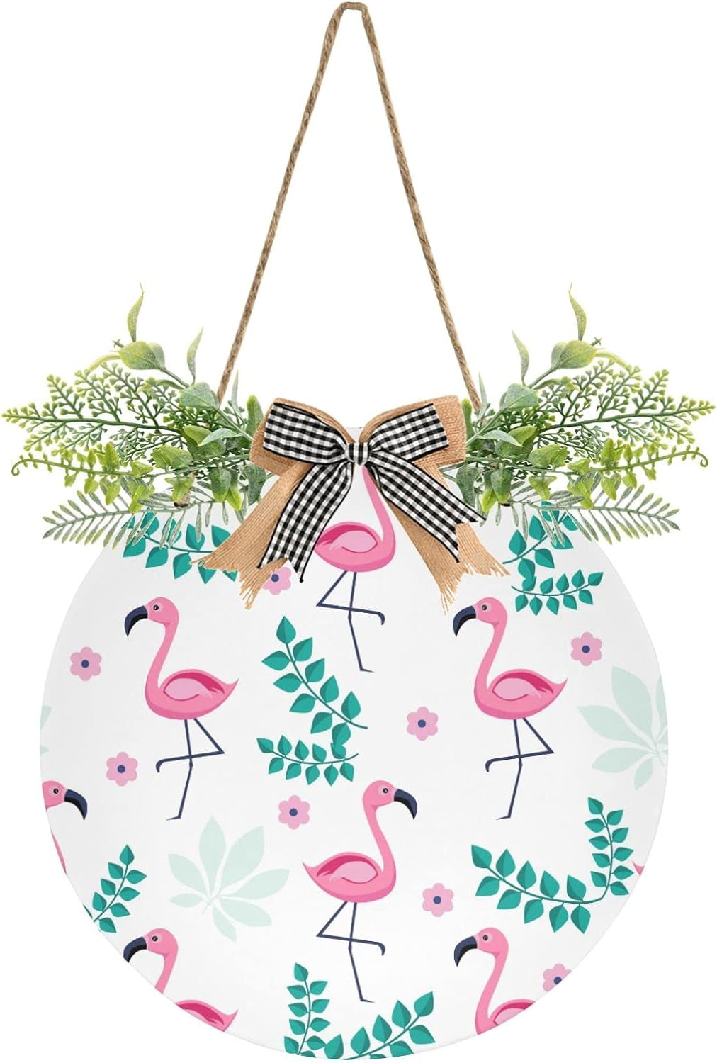 SKYSONIC Flamingo Welcome Sign for Front Door,All Seasons Welcome ...