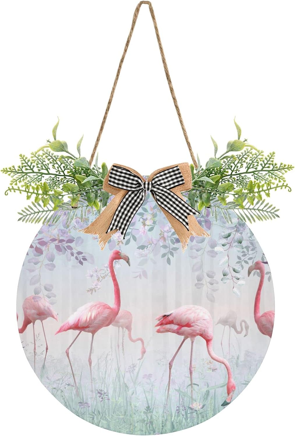SKYSONIC Flamingo Welcome Sign for Front Door,All Seasons Welcome ...