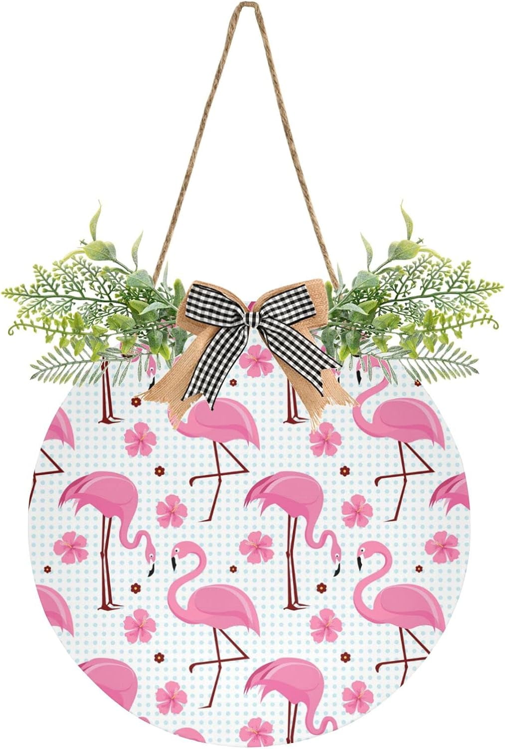 SKYSONIC Flamingo Welcome Sign for Front Door,All Seasons Welcome ...