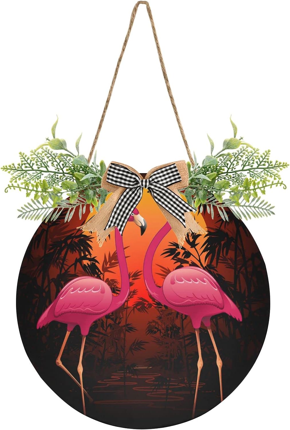 SKYSONIC Flamingo Welcome Sign for Front Door,All Seasons Welcome ...