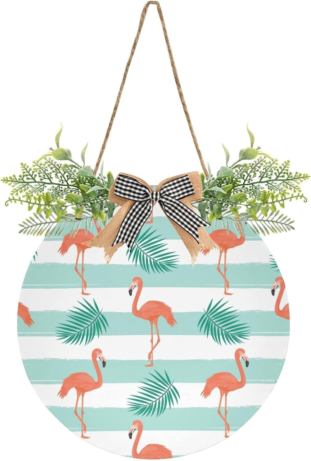 SKYSONIC Flamingo Welcome Sign for Front Door,All Seasons Welcome ...